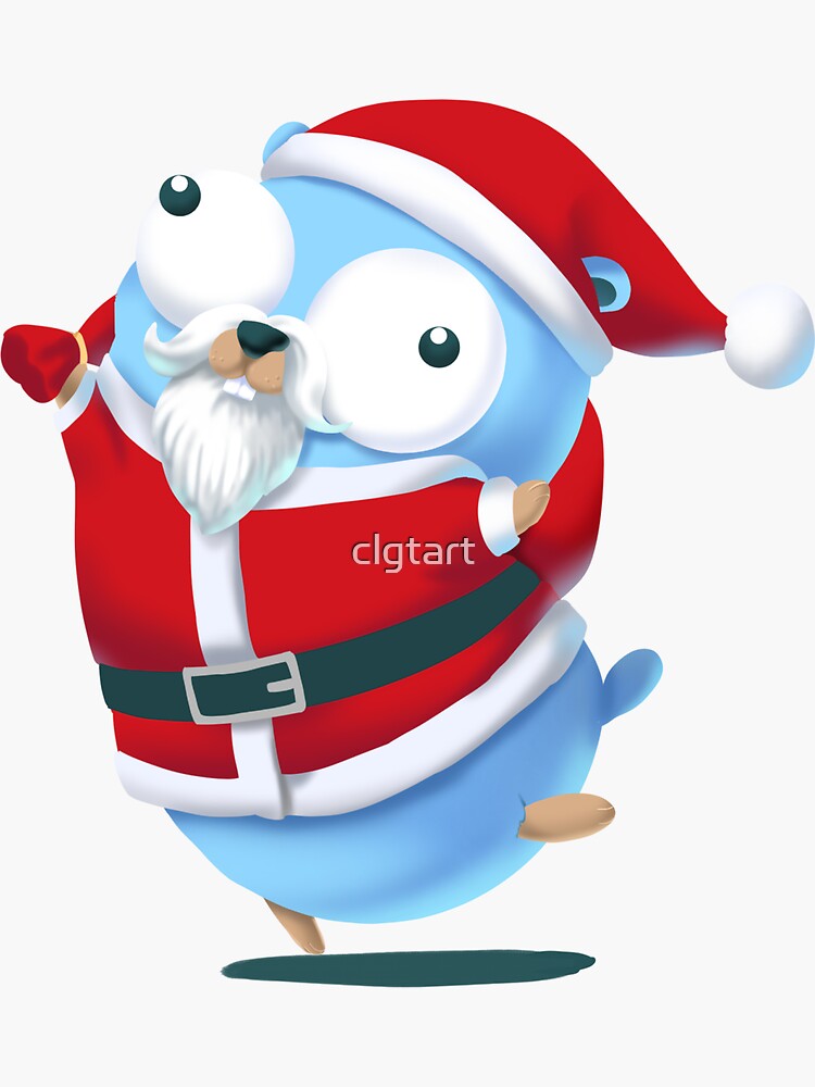 "Golang Gopher Mouse Go Christmas" Sticker for Sale by clgtart | Redbubble