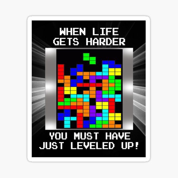 "Level Up- Funny 80s Retro Video Game Motivational" Sticker by ...