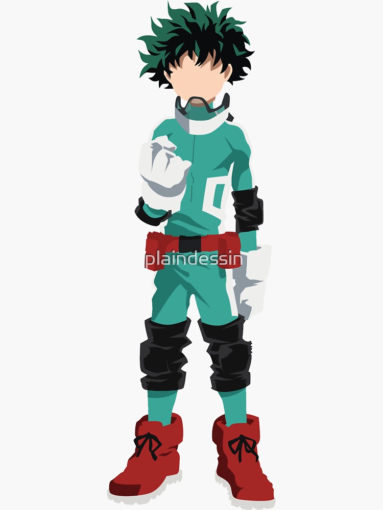 "Izuku Midoriya Minimalistic Design" Sticker for Sale by plaindessin ...