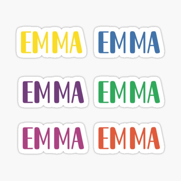 "Sticker Sheet pack for Name Emma" Sticker for Sale by Alima-Designs ...