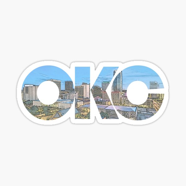 "Oklahoma City, Oklahoma OKC Cityscape" Sticker for Sale by Joe O ...