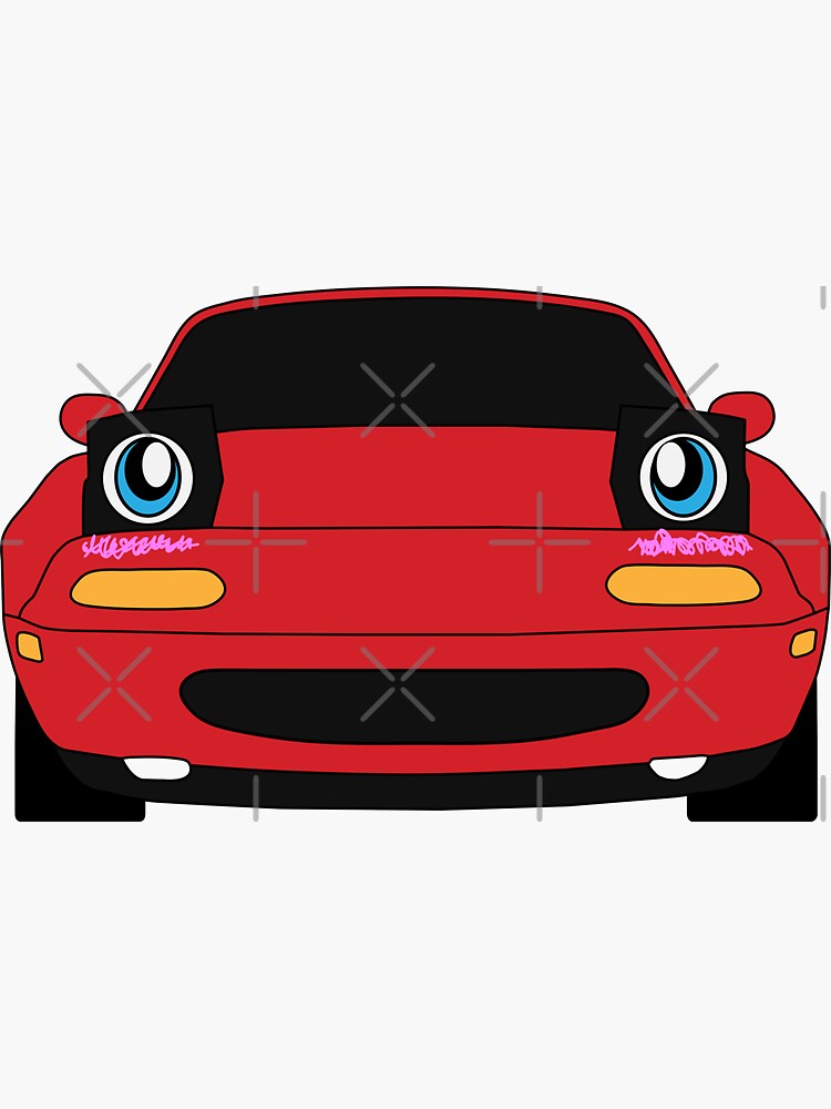 "Kawaii Miata Anime Cute" Sticker for Sale by mudfleap | Redbubble
