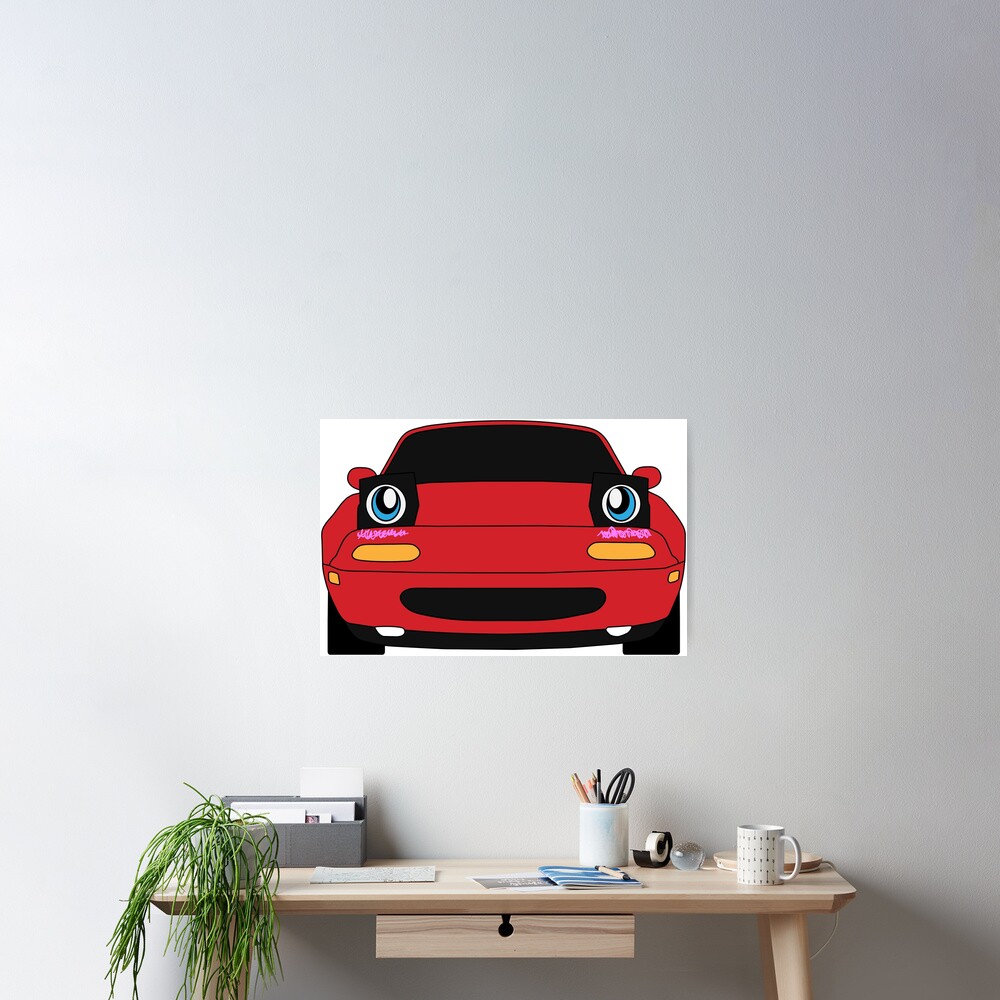 "Kawaii Miata Anime Cute" Poster by mudfleap | Redbubble