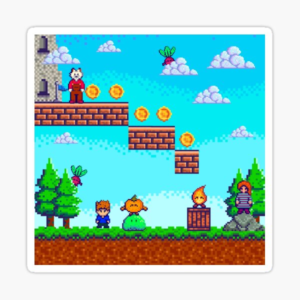 " Pixel Video Game" Sticker for Sale by GL77 | Redbubble