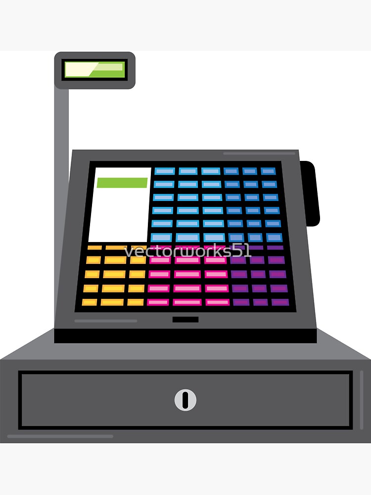 "Cash register" Sticker for Sale by vectorworks51 | Redbubble