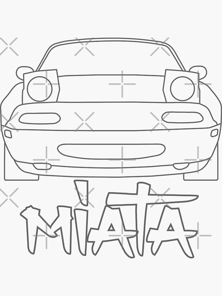 "Miata Simple Lines" Sticker for Sale by mudfleap | Redbubble