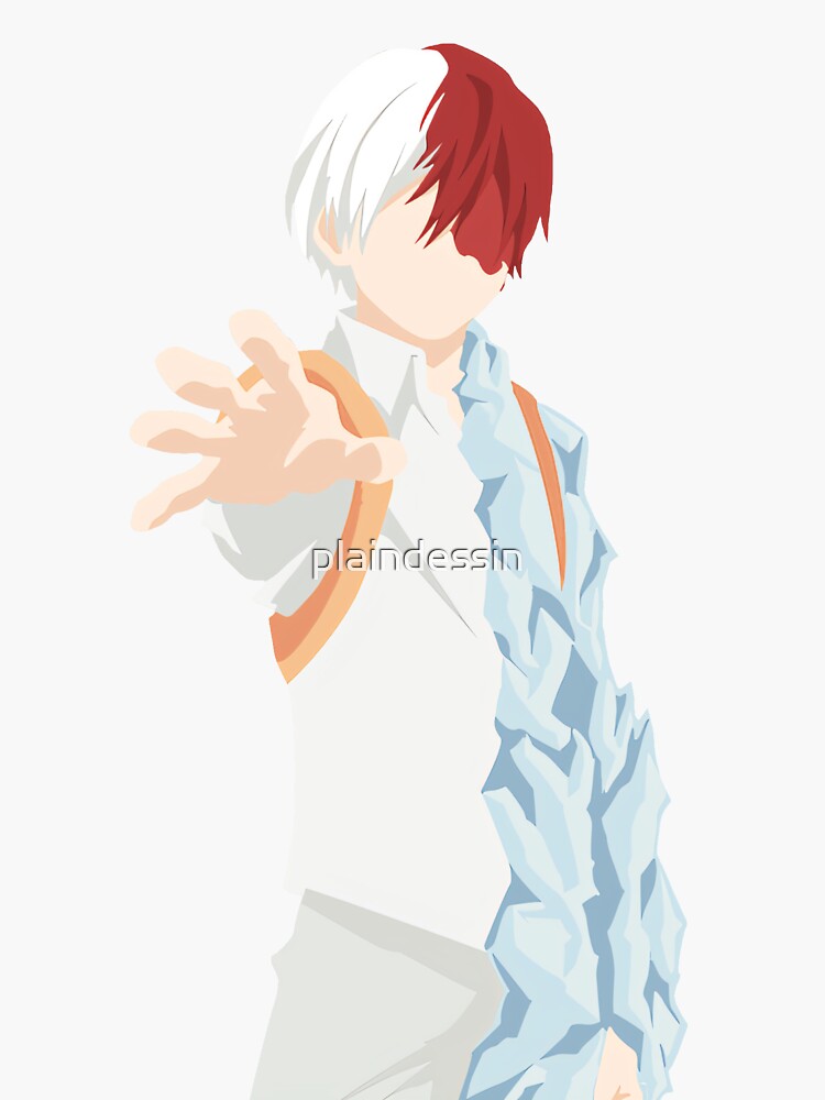 "Shoto Todoroki Minimalistic Design" Sticker for Sale by plaindessin ...