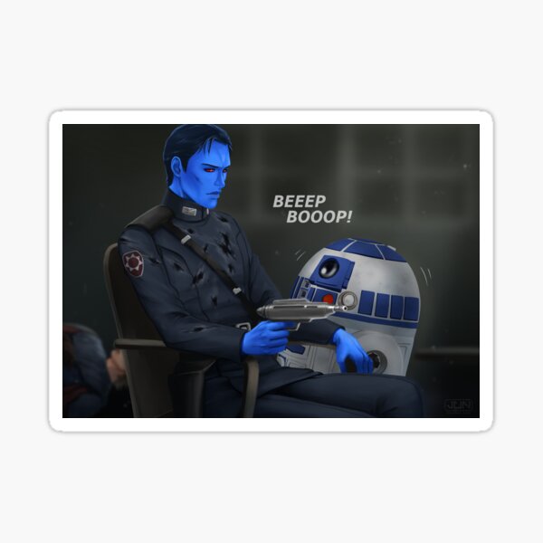 "Thrawn and R2" Sticker for Sale by Junchan-nyan | Redbubble