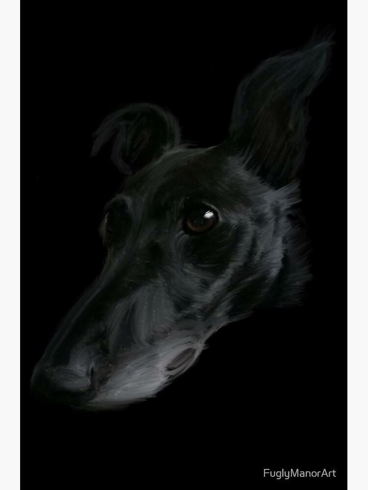 "Black Lurcher " Sticker for Sale by FuglyManorArt | Redbubble