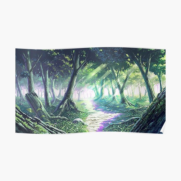 "Mystical Fantasy Isekai Anime Scenery Forest" Poster for Sale by ...