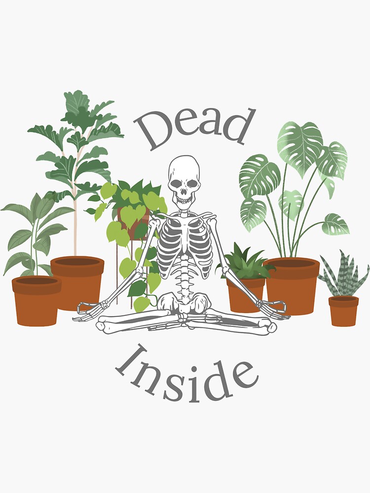 "Dead Inside " Sticker for Sale by TarasTees | Redbubble