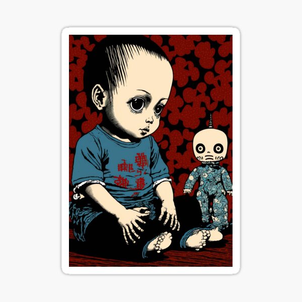 "Scary and cute" Sticker for Sale by kunstliv | Redbubble