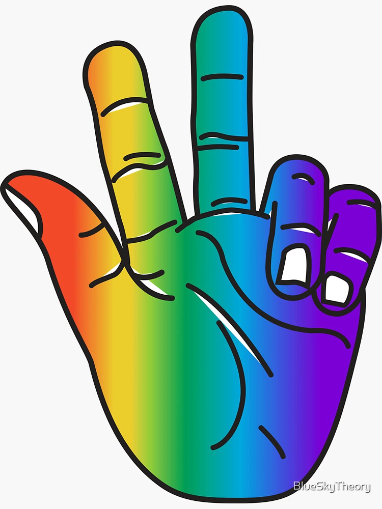 "Jeep Wave Hand Rainbow Pride" Sticker for Sale by BlueSkyTheory ...