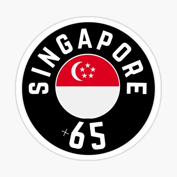 "SINGAPORE country code +65 classic logo" Sticker for Sale by ...