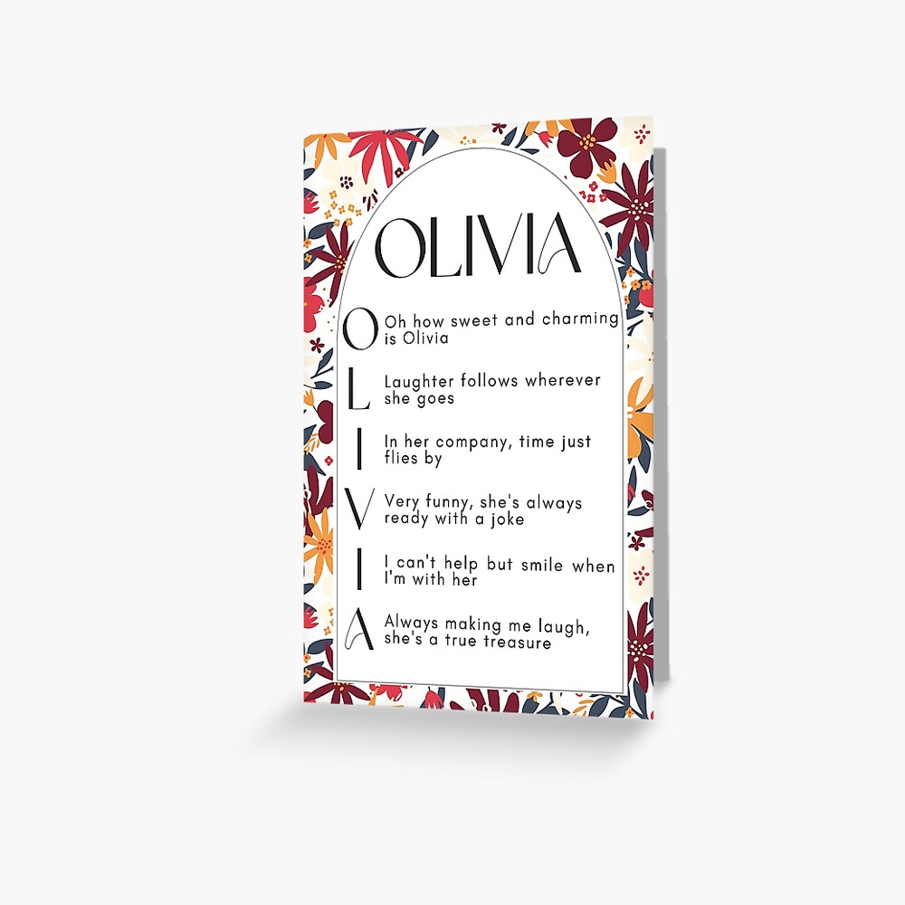 "Hippy Design - Olivia Acrostic Poem" Poster for Sale by ...
