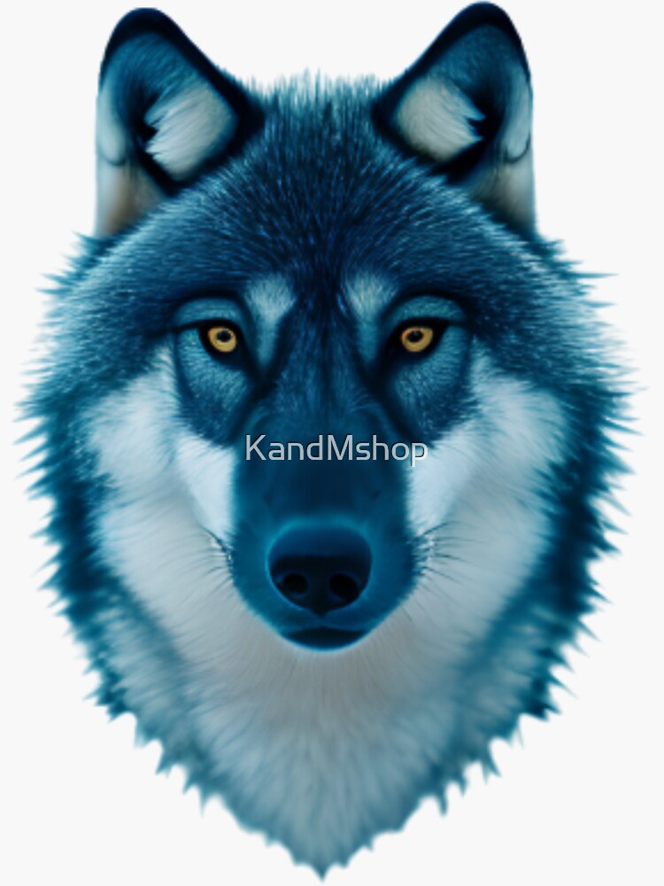 "Crimson Wolf of the Night Sky" Sticker for Sale by KandMshop | Redbubble