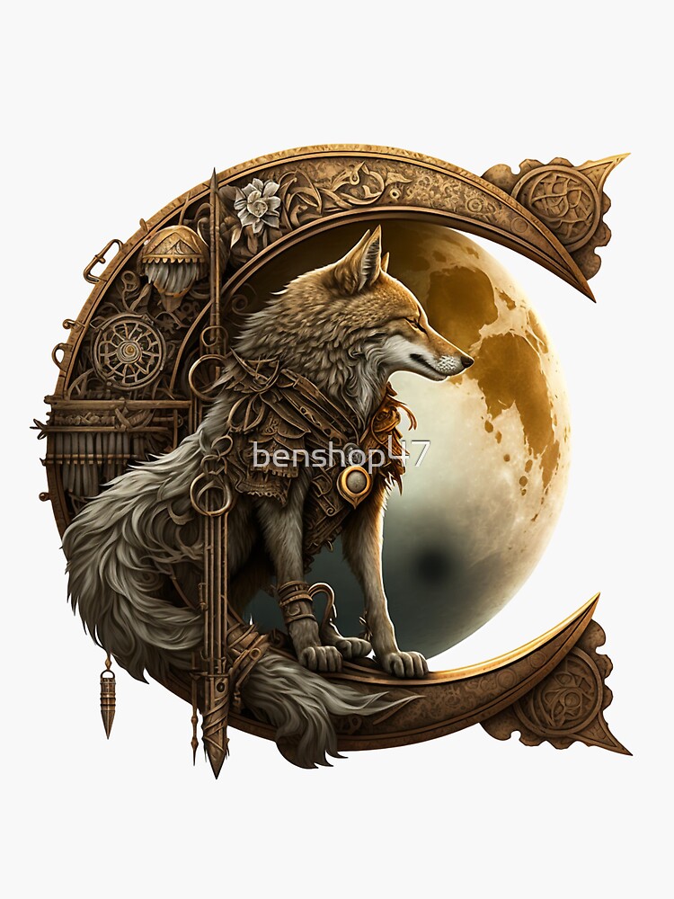 "Wolf crescent moon epic archer mythology" Sticker for Sale by ...