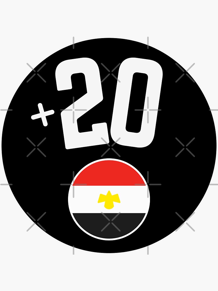 "EGYPT country code +20 logo badge" Sticker for Sale by LeddsoDello ...