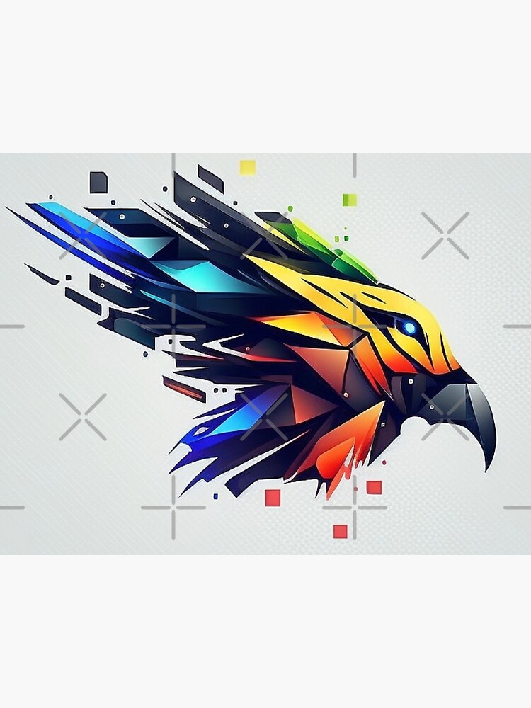 "Technicolor Futuristic Hawk Illustration #2" Poster for Sale by ...