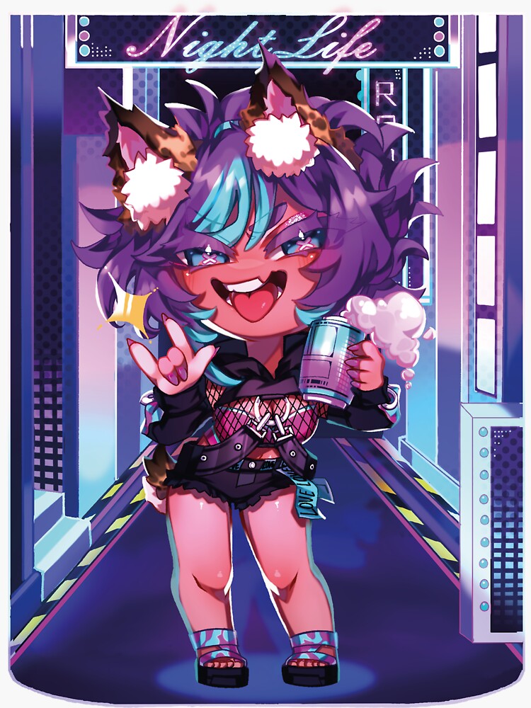 "Noemi Chibi Night Life without Mask" Sticker for Sale by ...