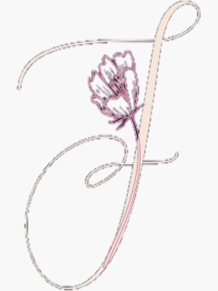 "Cursive Letter F, " Sticker for Sale by mushroom95Gtr | Redbubble