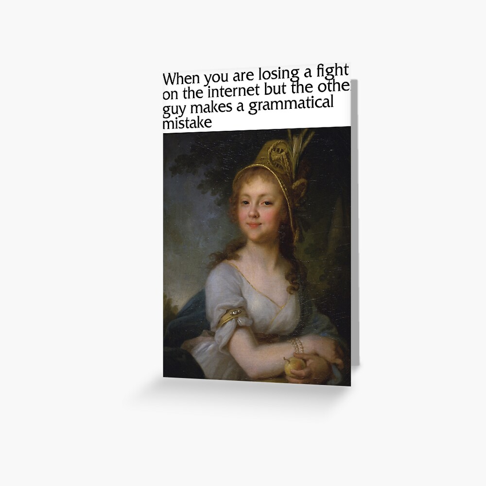 "Funny Classical Art Meme - Grammatical Mistake" Poster for Sale by ...