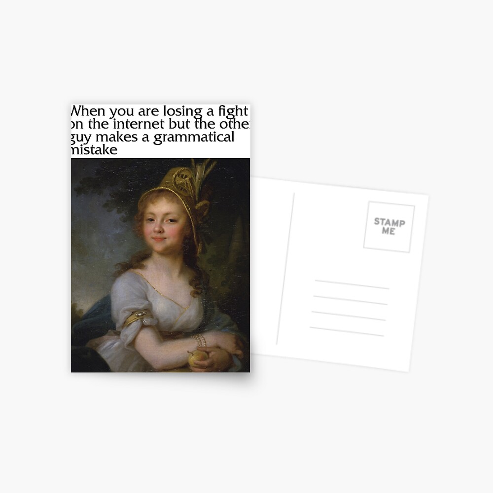 "Funny Classical Art Meme - Grammatical Mistake" Poster for Sale by ...
