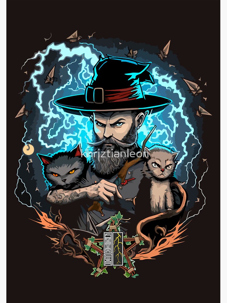 "Male Witch collection: The Path of the Lone Wizard - Art II" Sticker ...