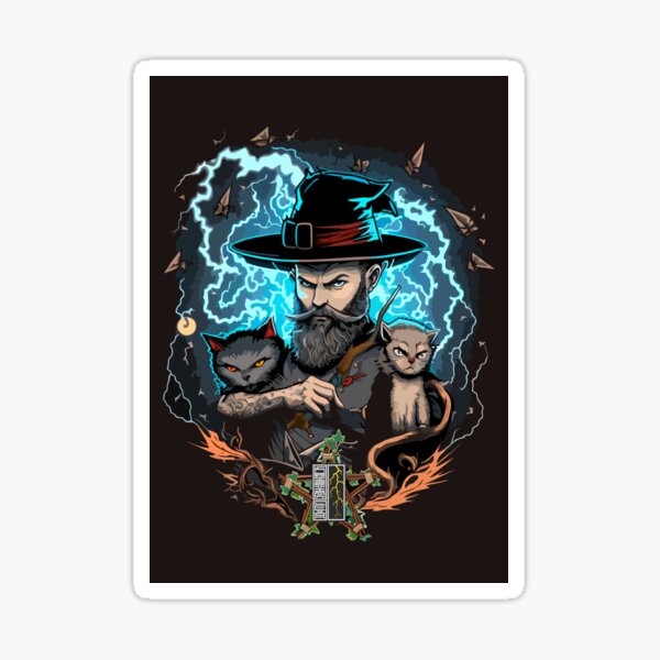 "Male Witch collection: The Path of the Lone Wizard - Art II" Sticker ...