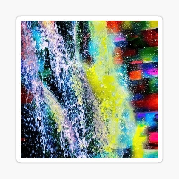 "Abstract Rainbow Water Splash" Sticker for Sale by LollyGaggerz ...