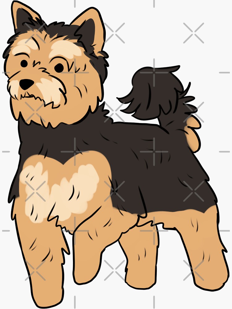 "Cute yorkshire terrier cartoon illustration " Sticker for Sale by ...