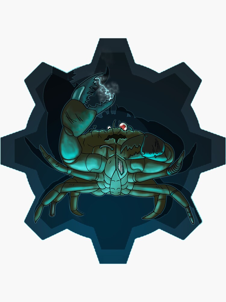 "Cyborg crab" Sticker for Sale by monksealmoon | Redbubble