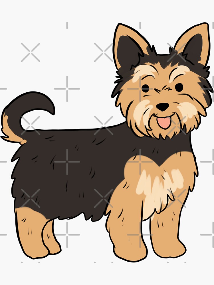 "yorkshire terrier cute cartoon illustration " Sticker for Sale by ...