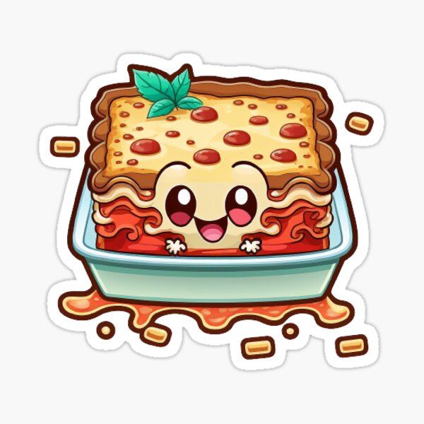 "Cute Lasagna Clipart" Sticker for Sale by Egoism | Redbubble