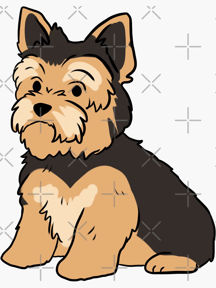 "Yorkshire terrier cute cartoon illustration " Sticker for Sale by ...
