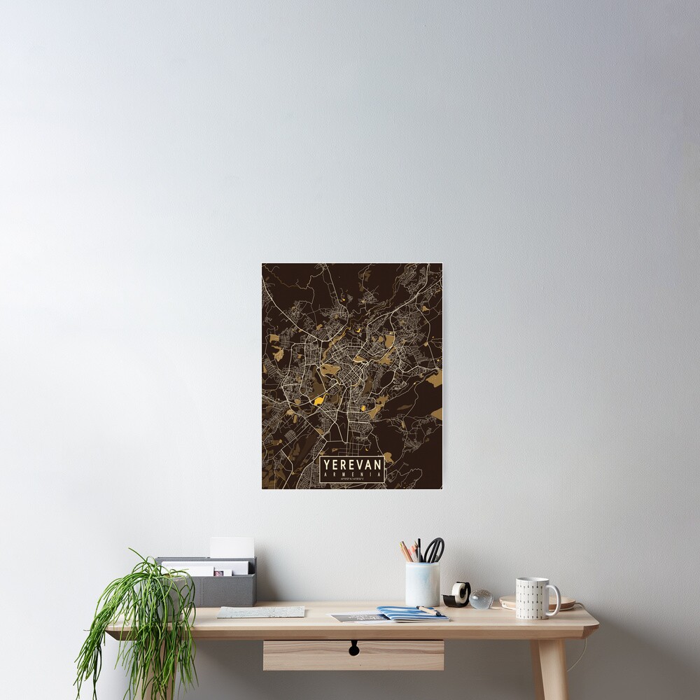 "Yerevan City Map of Armenia - Pastel" Poster for Sale by deMAP | Redbubble