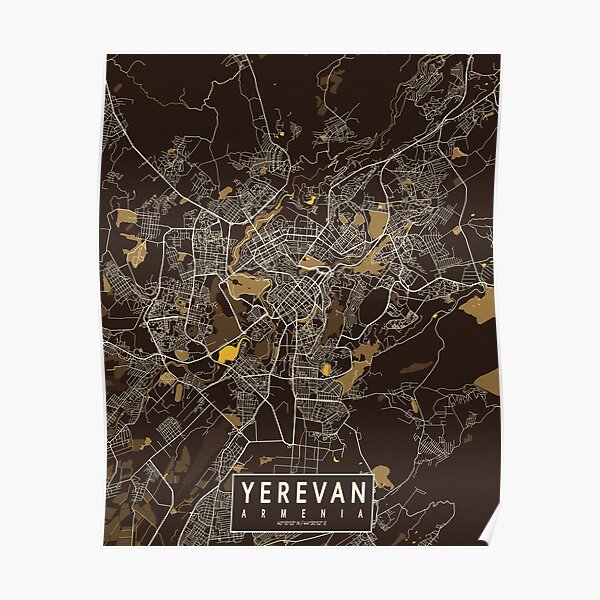 "Yerevan City Map of Armenia - Pastel" Poster for Sale by deMAP | Redbubble