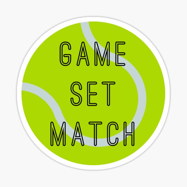 "Game Set Match Tennis Ball" Sticker for Sale by Sports-Stickers ...