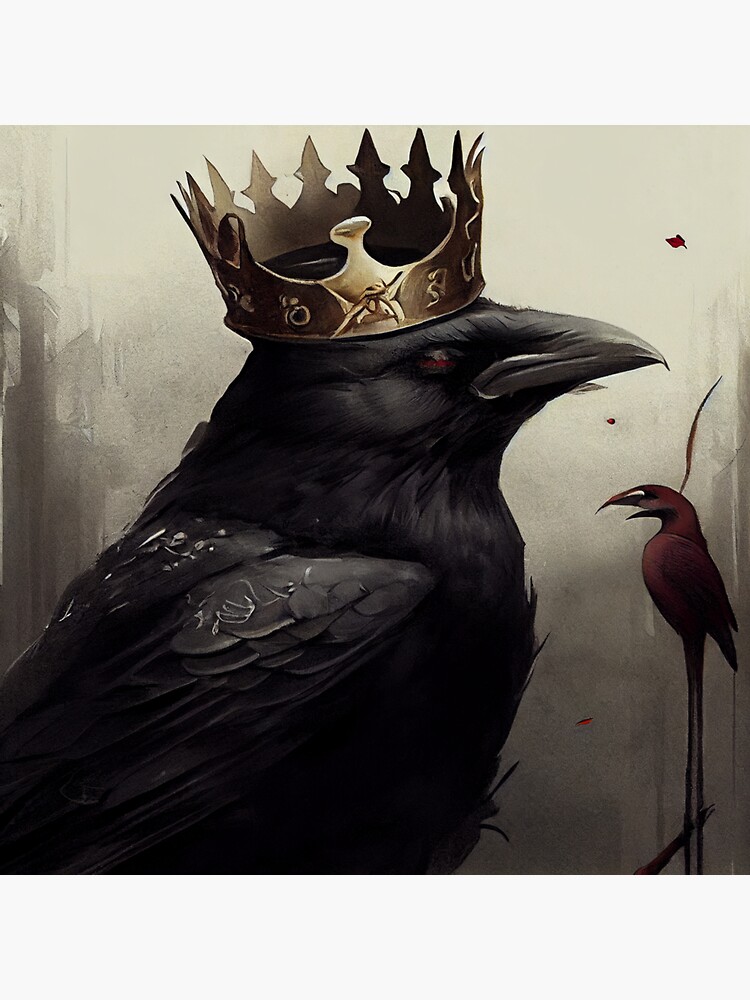 "A black raven with a golden crown." Sticker for Sale by Maniock ...