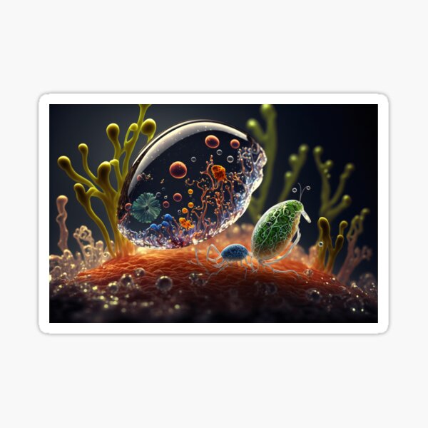 "Imagined Biology Glass Like Microscopic Organisms" Sticker for Sale by ...