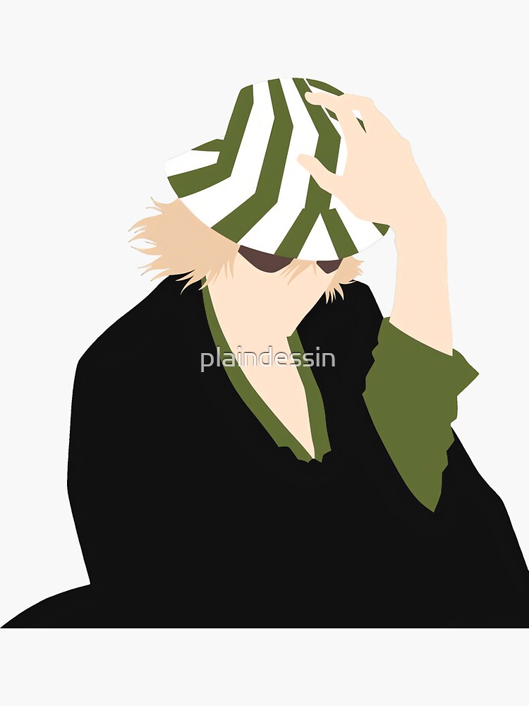 "Kisuke Urahara Minimalistic Design" Sticker for Sale by plaindessin ...