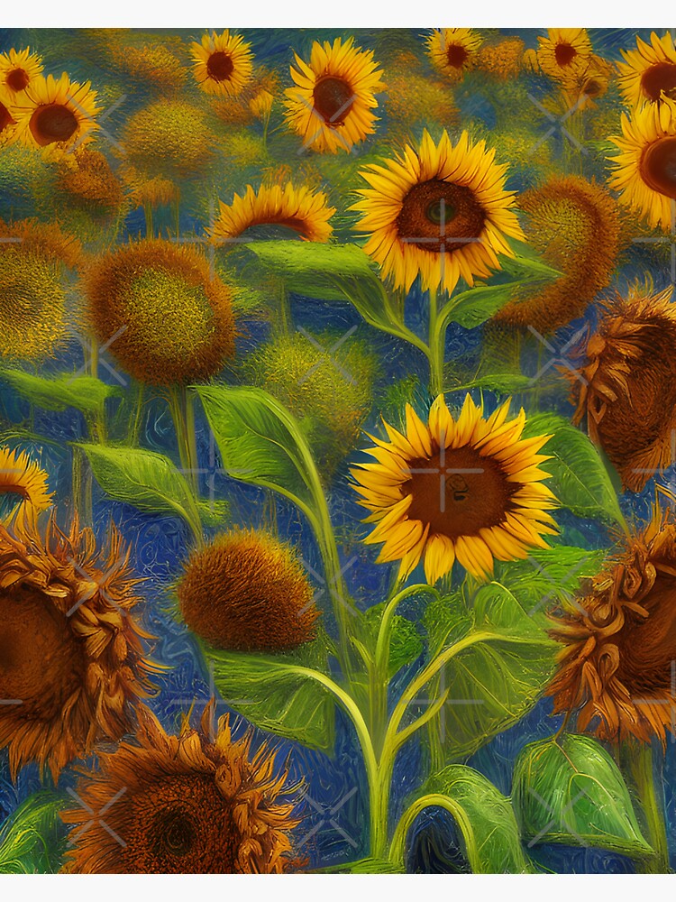 "Sunflowers Blossom Post-Impresionism" Sticker for Sale by ...