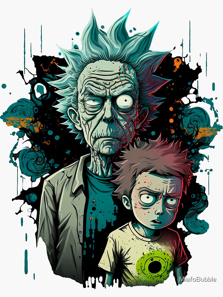 "Badass Rick and Morty" Sticker for Sale by MiafoBubble | Redbubble