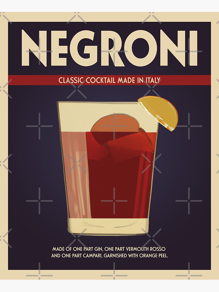 "Negroni Retro" Sticker for Sale by ahumbleconcept | Redbubble