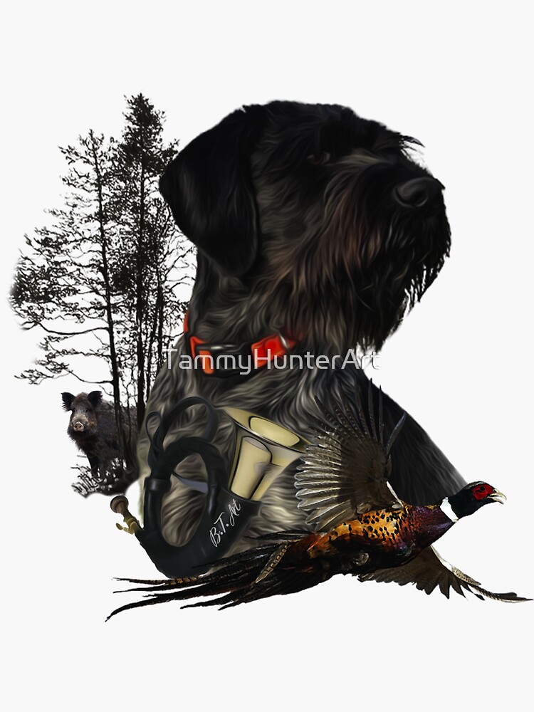 "German Wirehaired Pointer , Gun dog " Sticker for Sale by ...