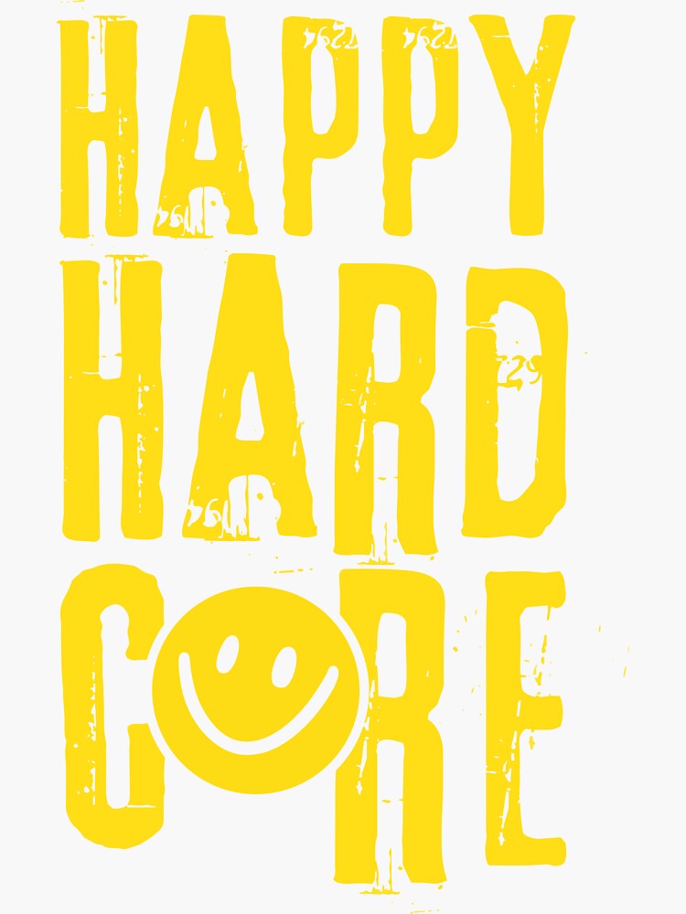 "Rave Music Happy Hardcore Smiley Face Yellow" Sticker for Sale by ...