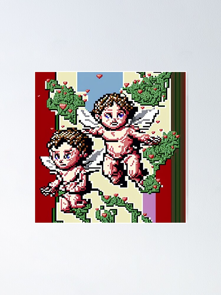 "Pixel Cherubs" Poster for Sale by CopperCity Dungeon | Redbubble