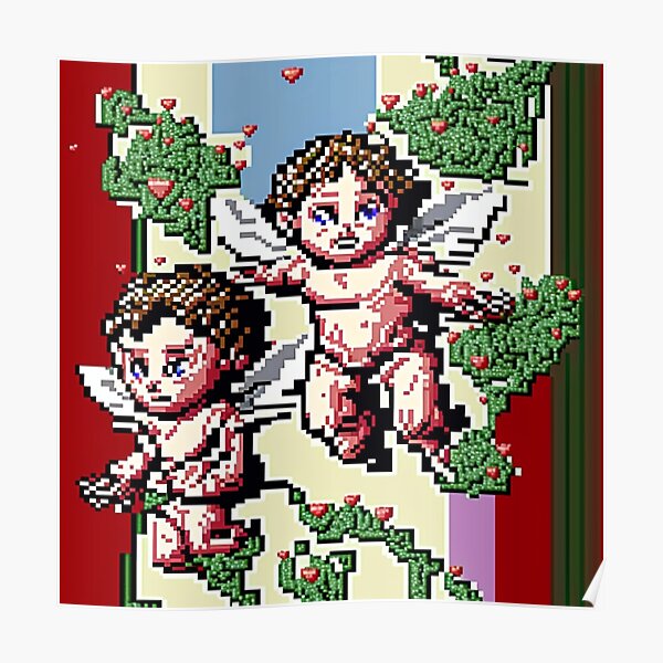 "Pixel Cherubs" Poster for Sale by CopperCity Dungeon | Redbubble