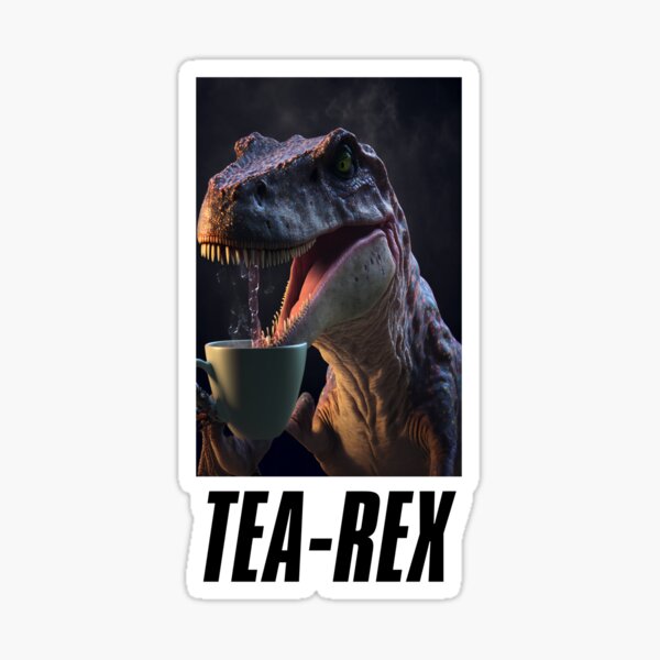 "Tea-Rex #3" Sticker for Sale by aifuntime | Redbubble
