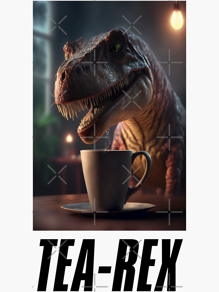 "Tea-Rex #4" Sticker for Sale by aifuntime | Redbubble